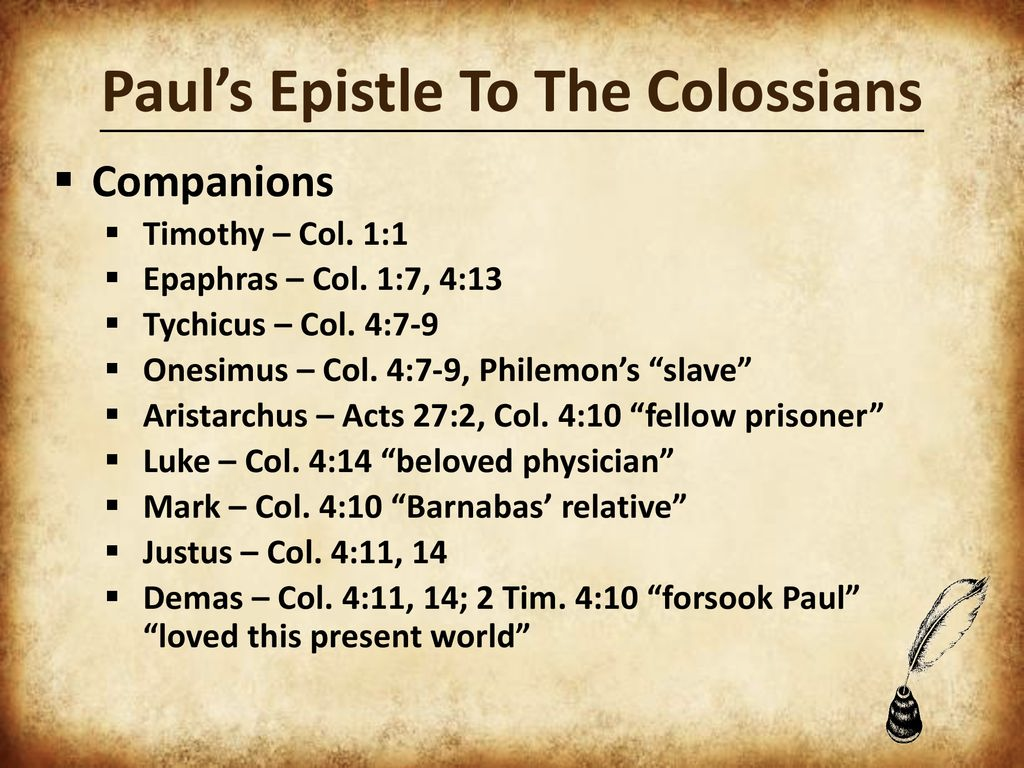 COLOSSIANS – Nicky's Notes